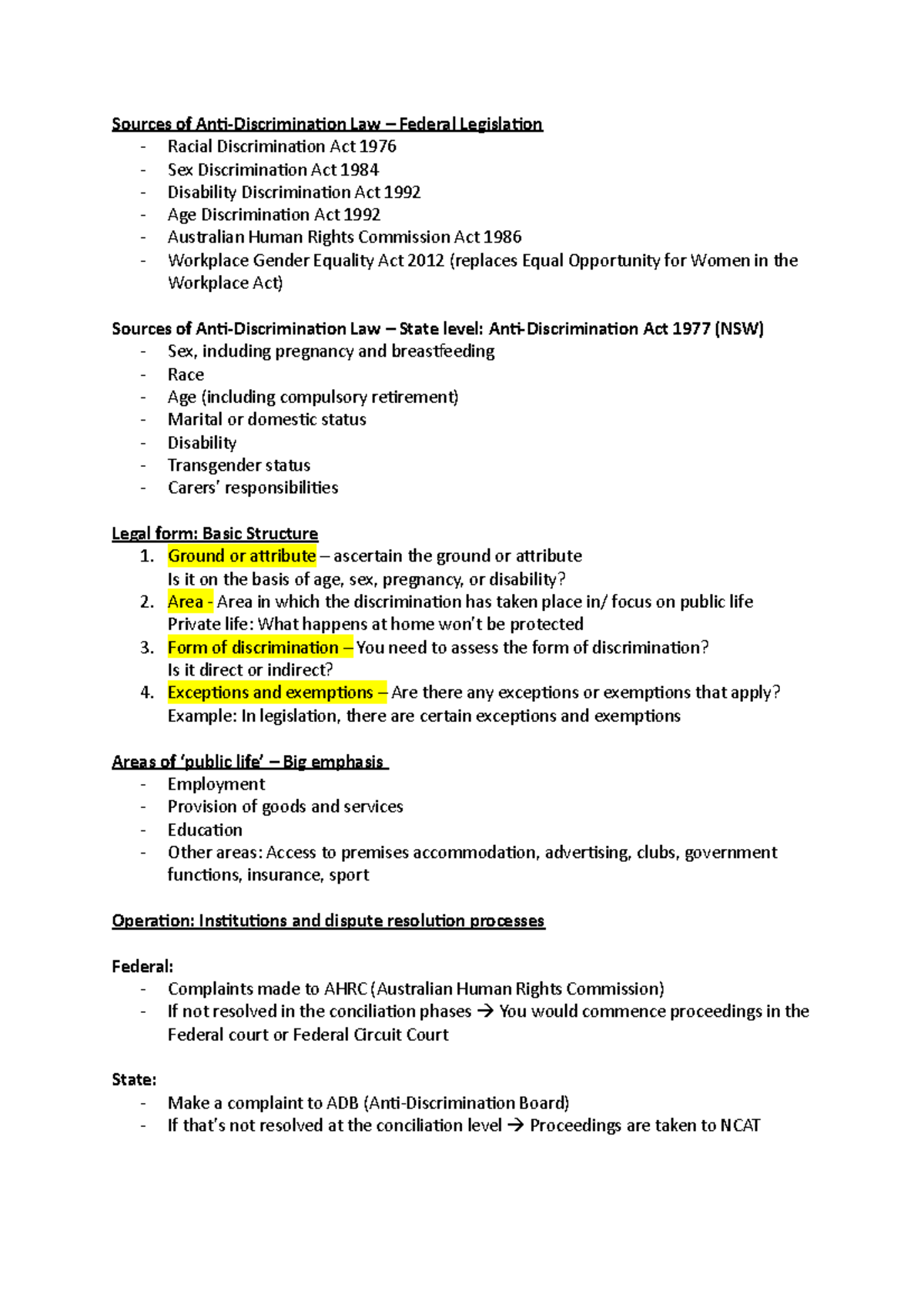 Week 1 Lecture Notes Sources Of Anti Discrimination Law Federal week-1-lecture-notes-sources-of-anti-discrimination-law-federal