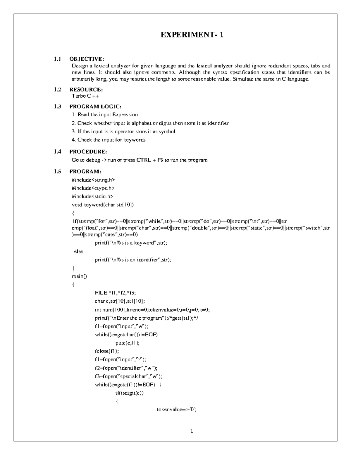 Write A C Program To Simulate Lexical Analyzer For Validating Operators