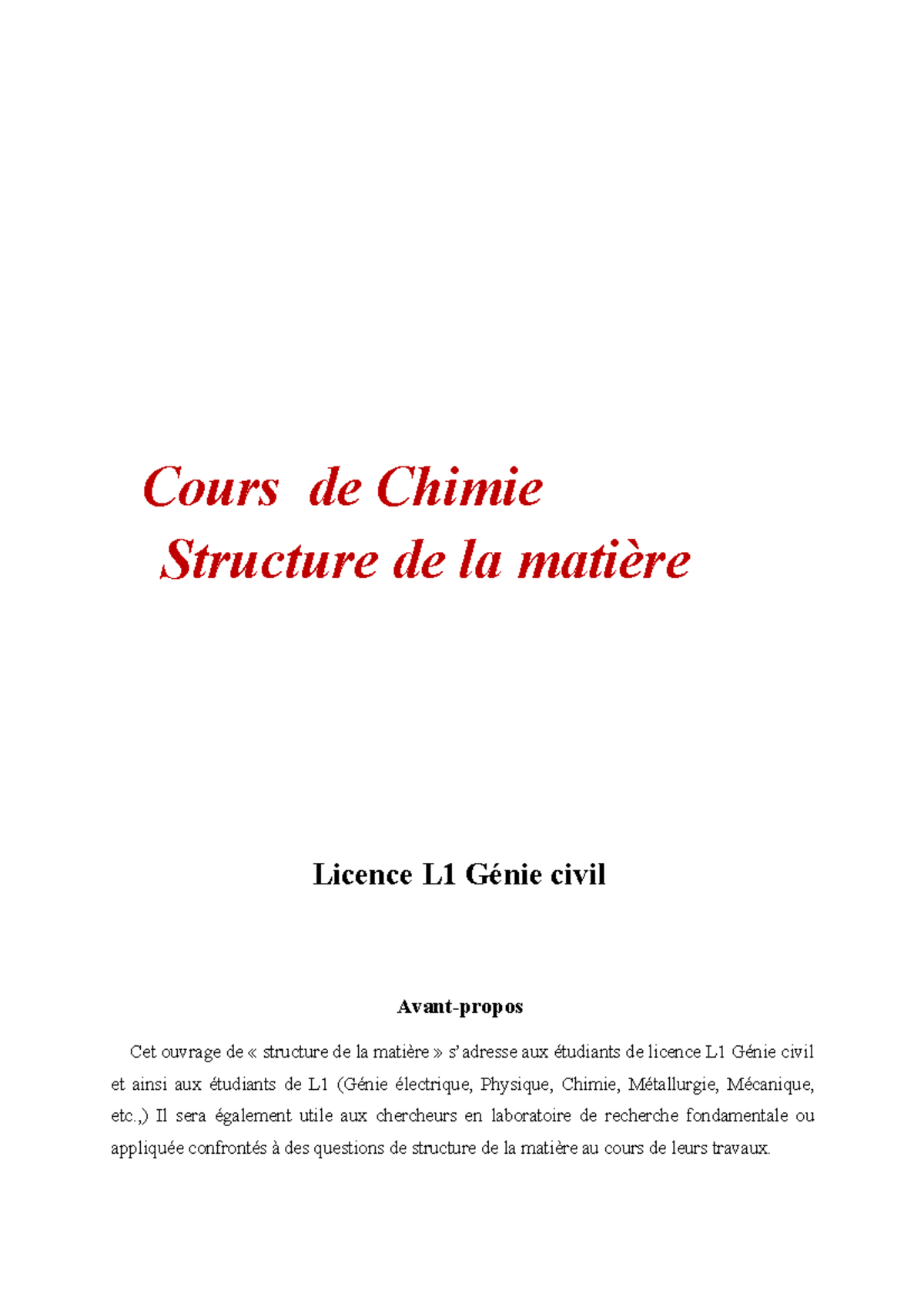 Cours de chemie - Ras - Cours de Chimie Structure de la matière Licence ...