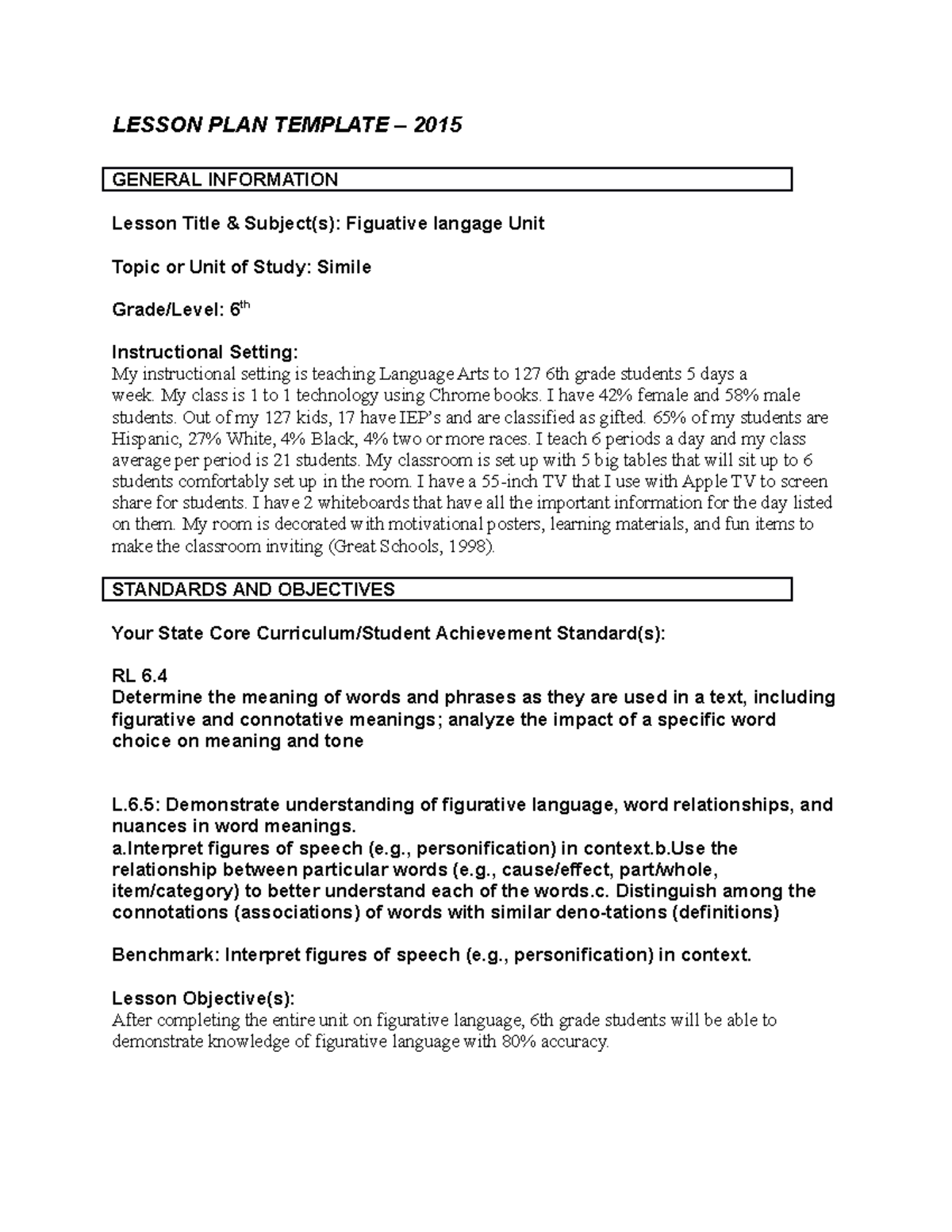JYT2 Task 2 Lesson Plan - LESSON PLAN TEMPLATE – 2015 GENERAL ...