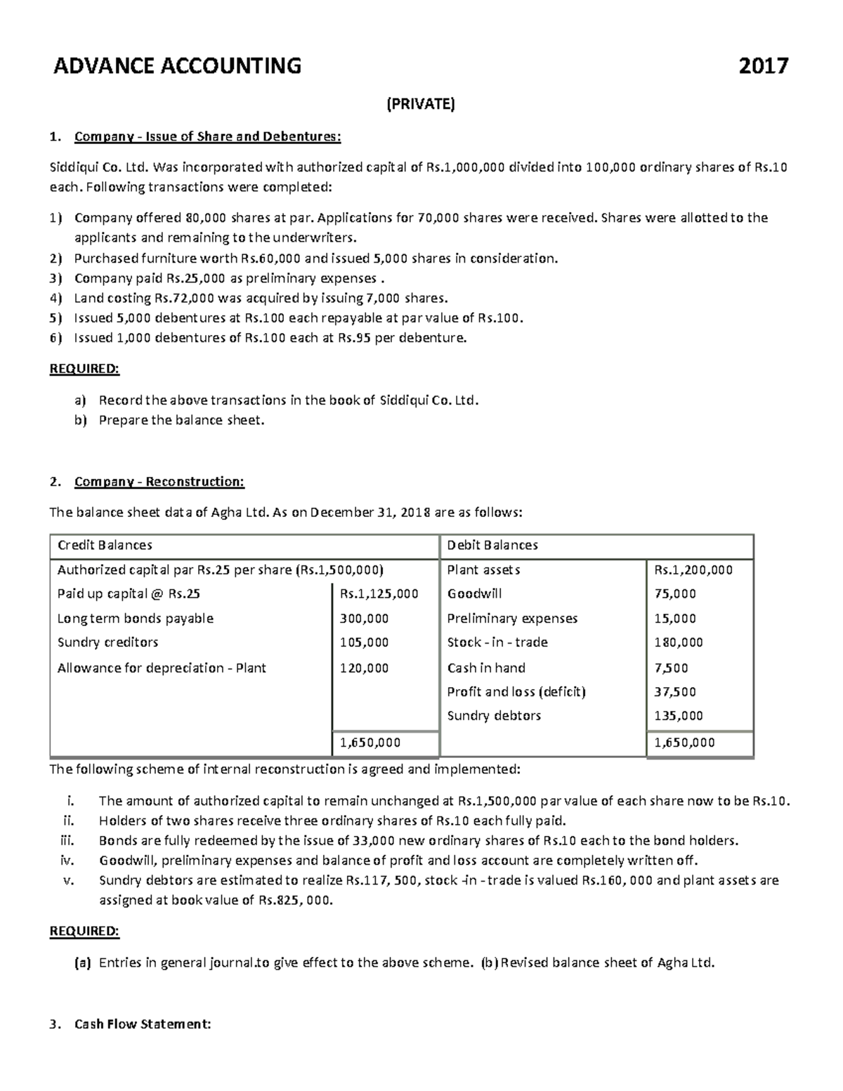 Advanced-Accounting - ADVANCE ACCOUNTING 2017 (PRIVATE) 1. Company ...
