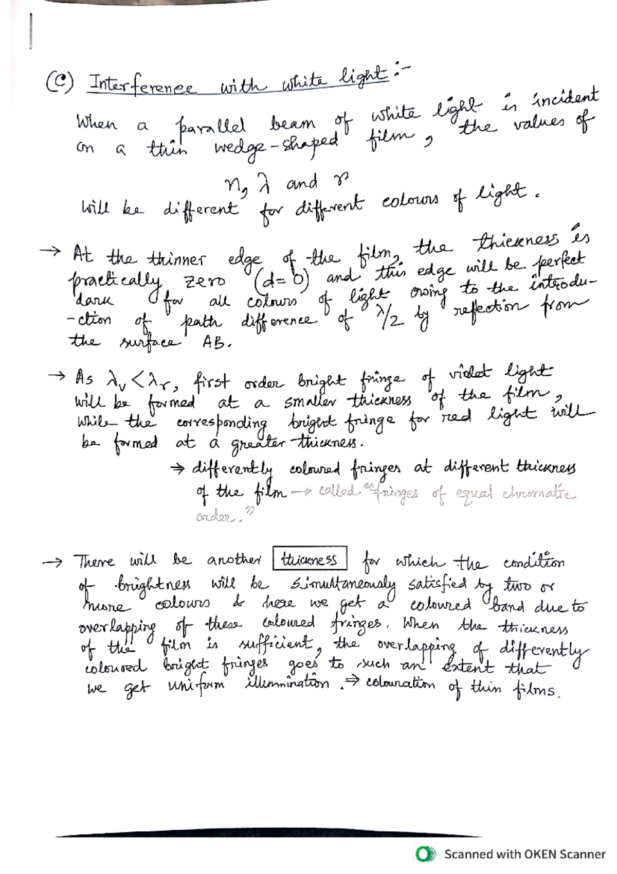 Interference with white light part 2 - physics-1 - Studocu