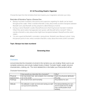 Macbeth plot analysis graphic organizer - 01 Macbeth: Plot Analysis ...