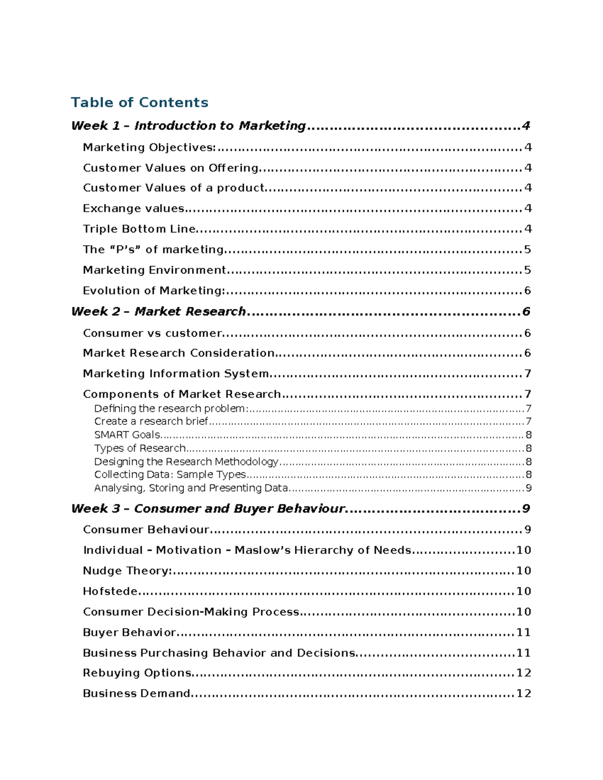 MCV Summary 2024 - Table of Contents Week 1 – Introduction to - Studocu