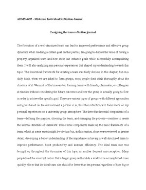 Prof. Development Plan - ADMS 4495 – Professional development paper ...