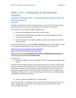 Module 1-4 - MIne notes - Module 1 1 Earth's Mineral Resources: Usage ...