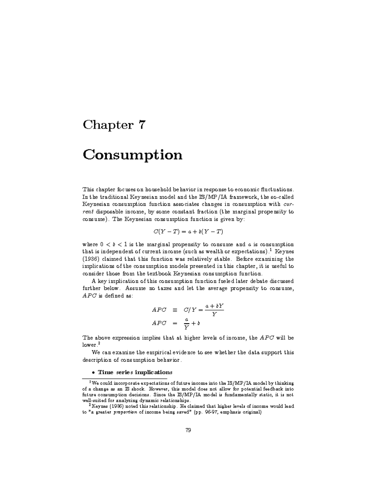 Chp7 - chapter - Chapter 7 Consumption This chapter focuses on ...