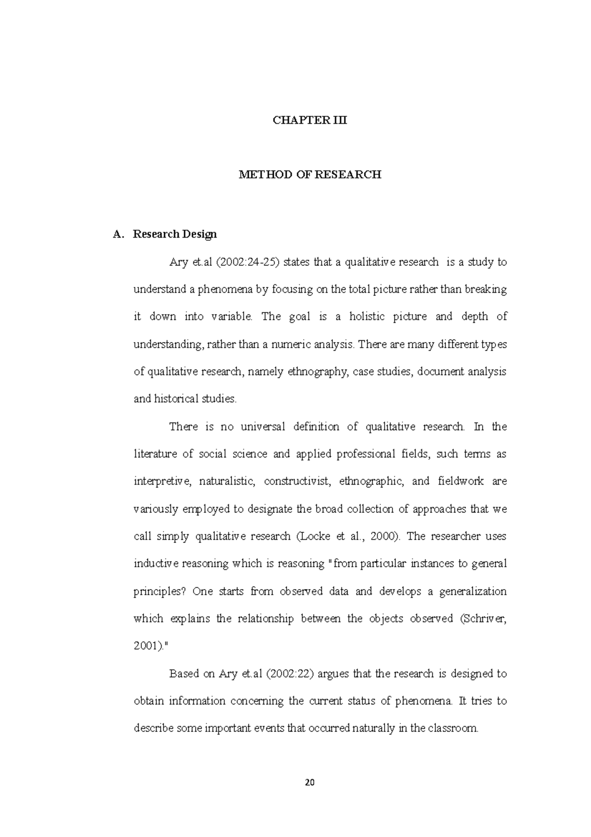 Chapter 3 New - Thesis - CHAPTER III METHOD OF RESEARCH A. Research ...