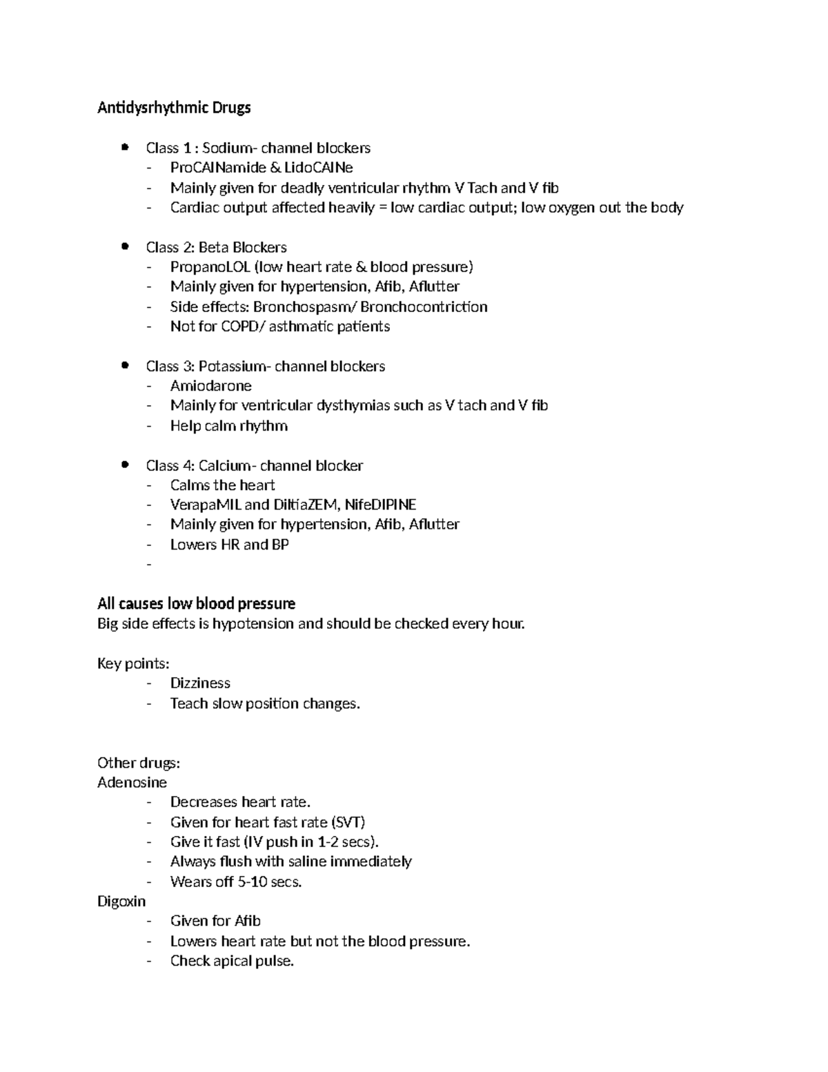 Pharmacology Quiz review - Antidysrhythmic Drugs Class 1 : Sodium ...