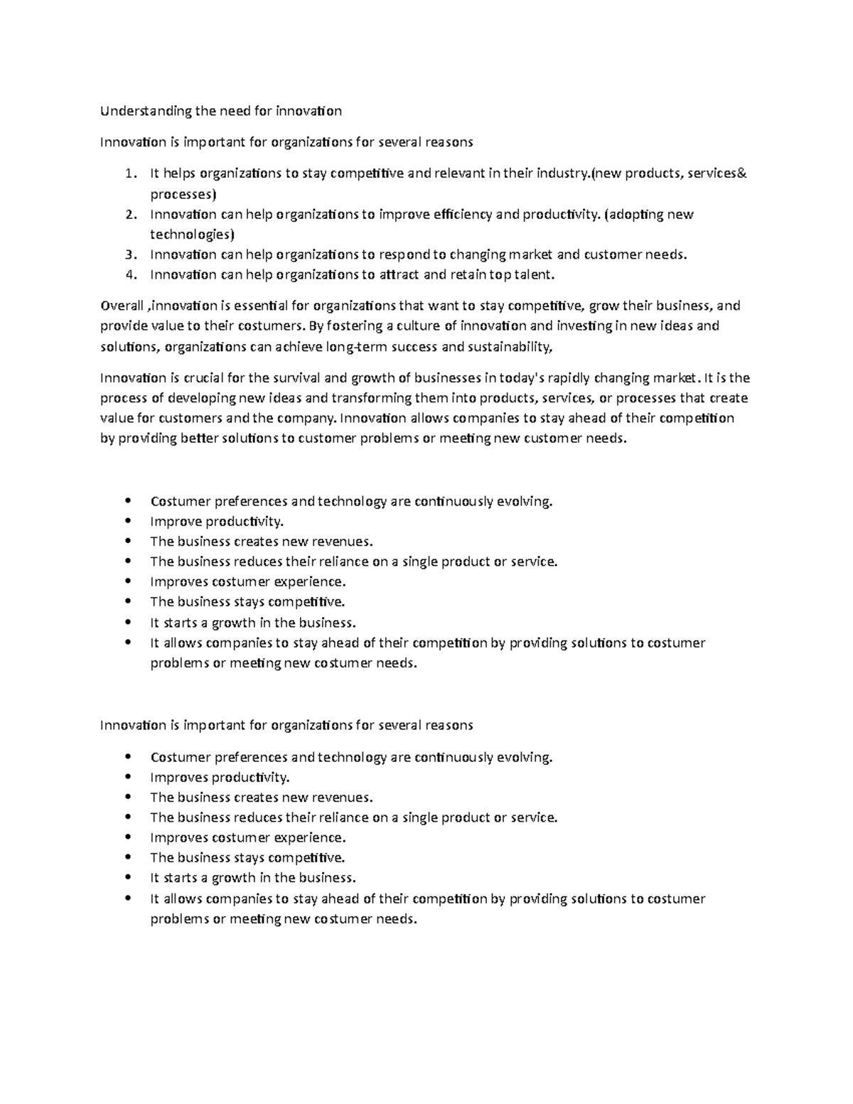 Understanding the need for innovation - Understanding the need for ...