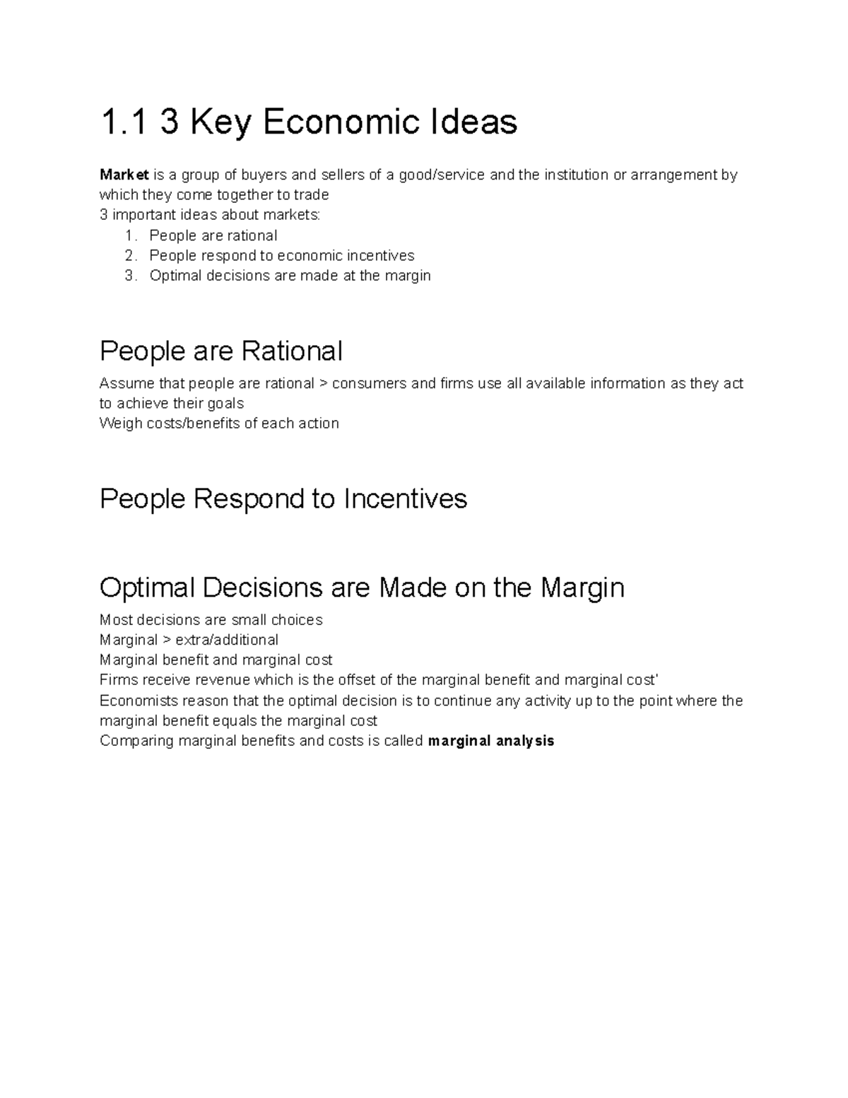 1.1 3 Key Economic Ideas - 1 3 Key Economic Ideas Market is a group of ...