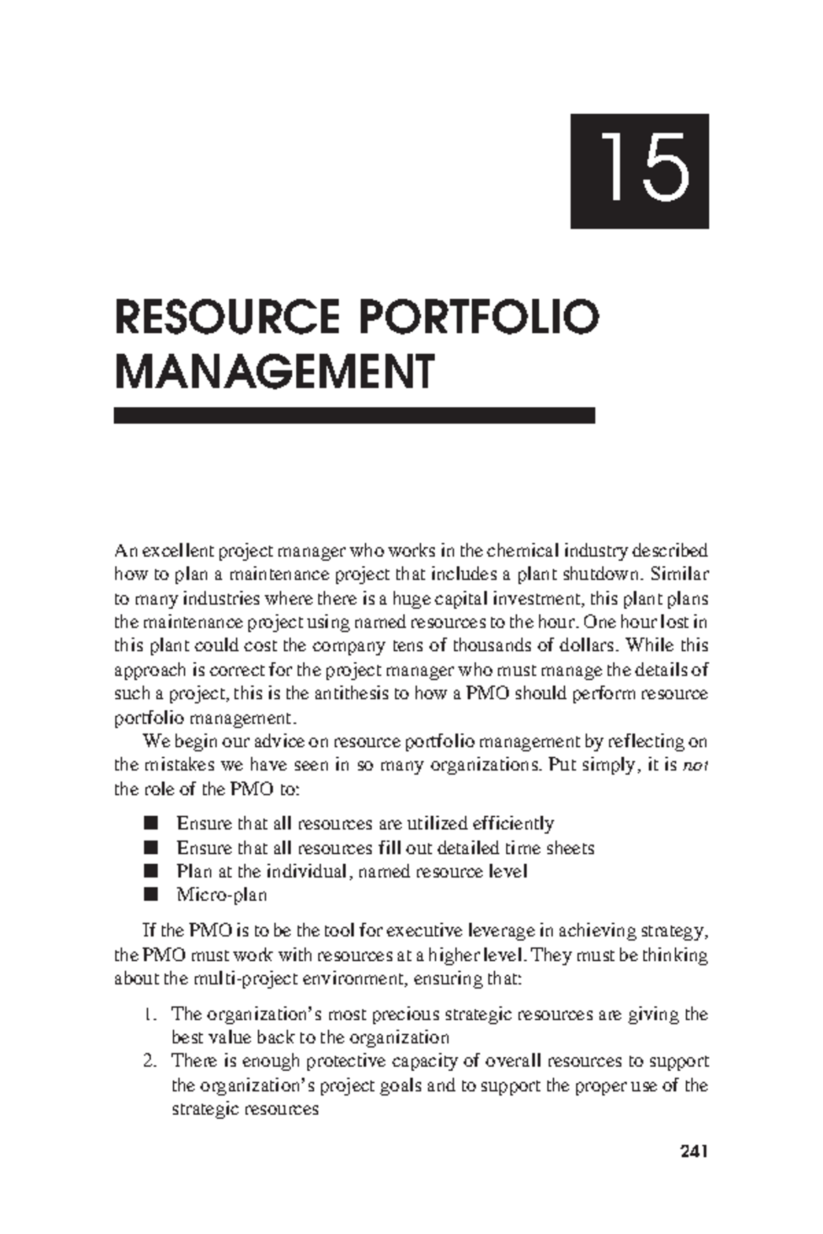 Chapter 15 - Resource Portfolio Management - 15 RESOURCE PORTFOLIO ...