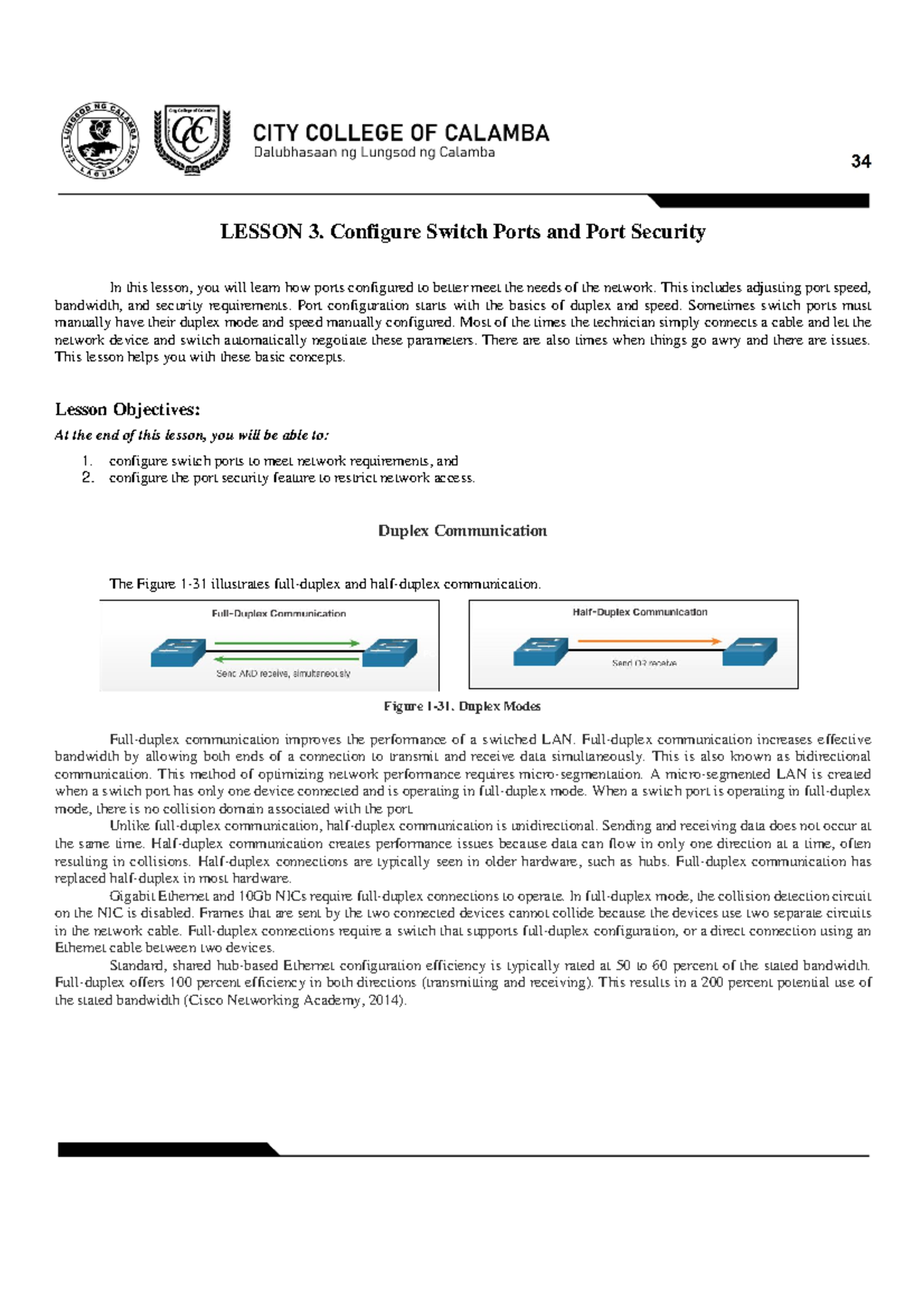NET201Lesson 3-Configure Switch Portsand Port Security - LESSON 3 ...