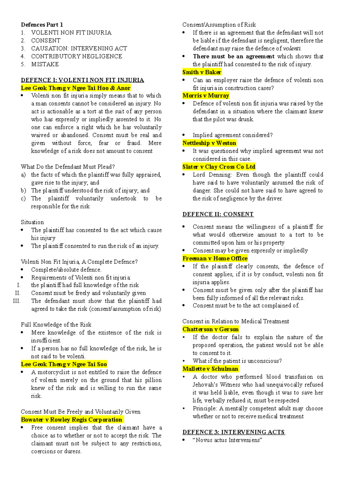 Chapter 7 (Defences) - A full and complete notes by Ms. Julia ...