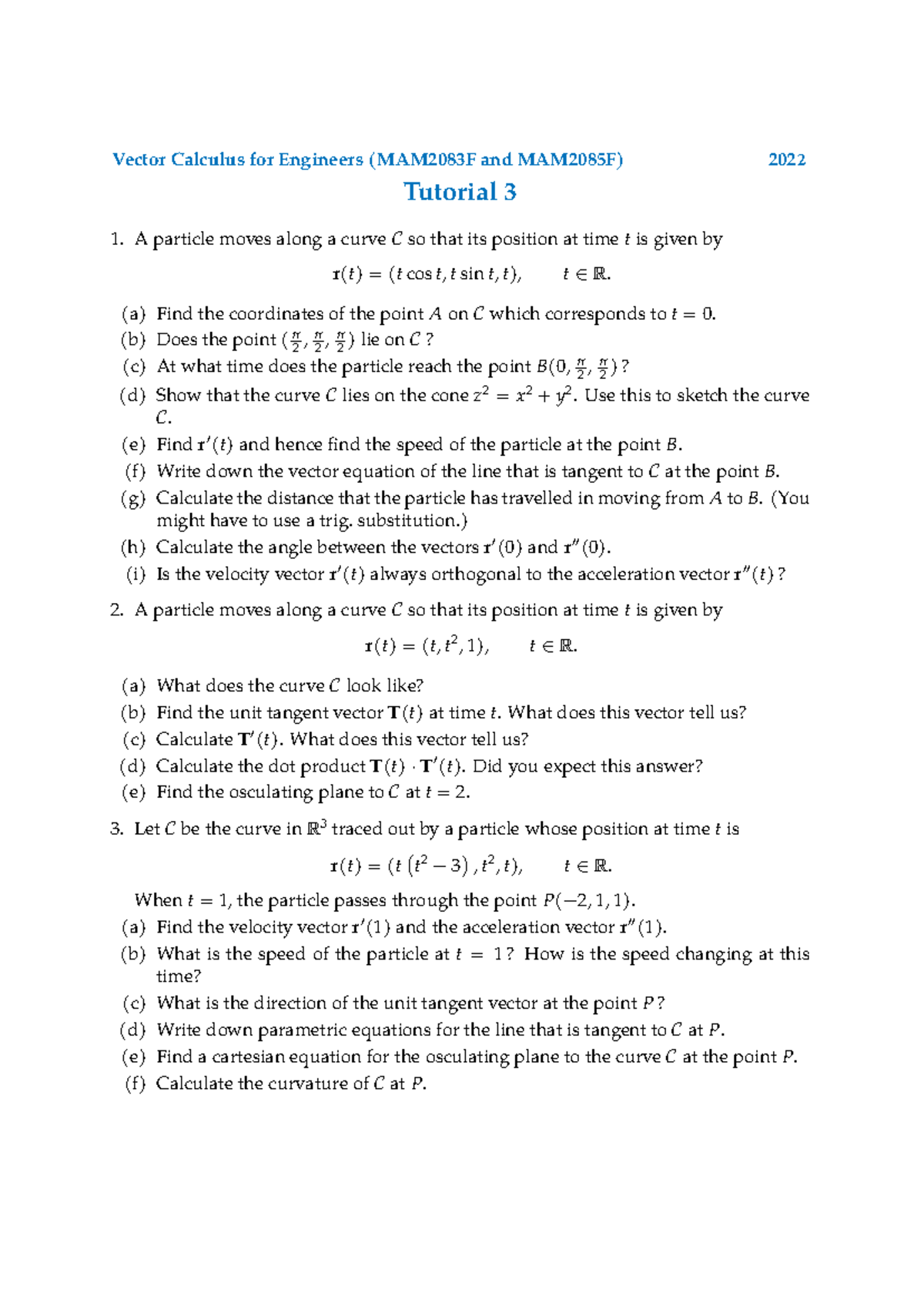 Tut03 2022 MAM2085 - tut 3 - Vector Calculus for Engineers (MAM2083F and MAM2085F) 2022 Tutorial ...