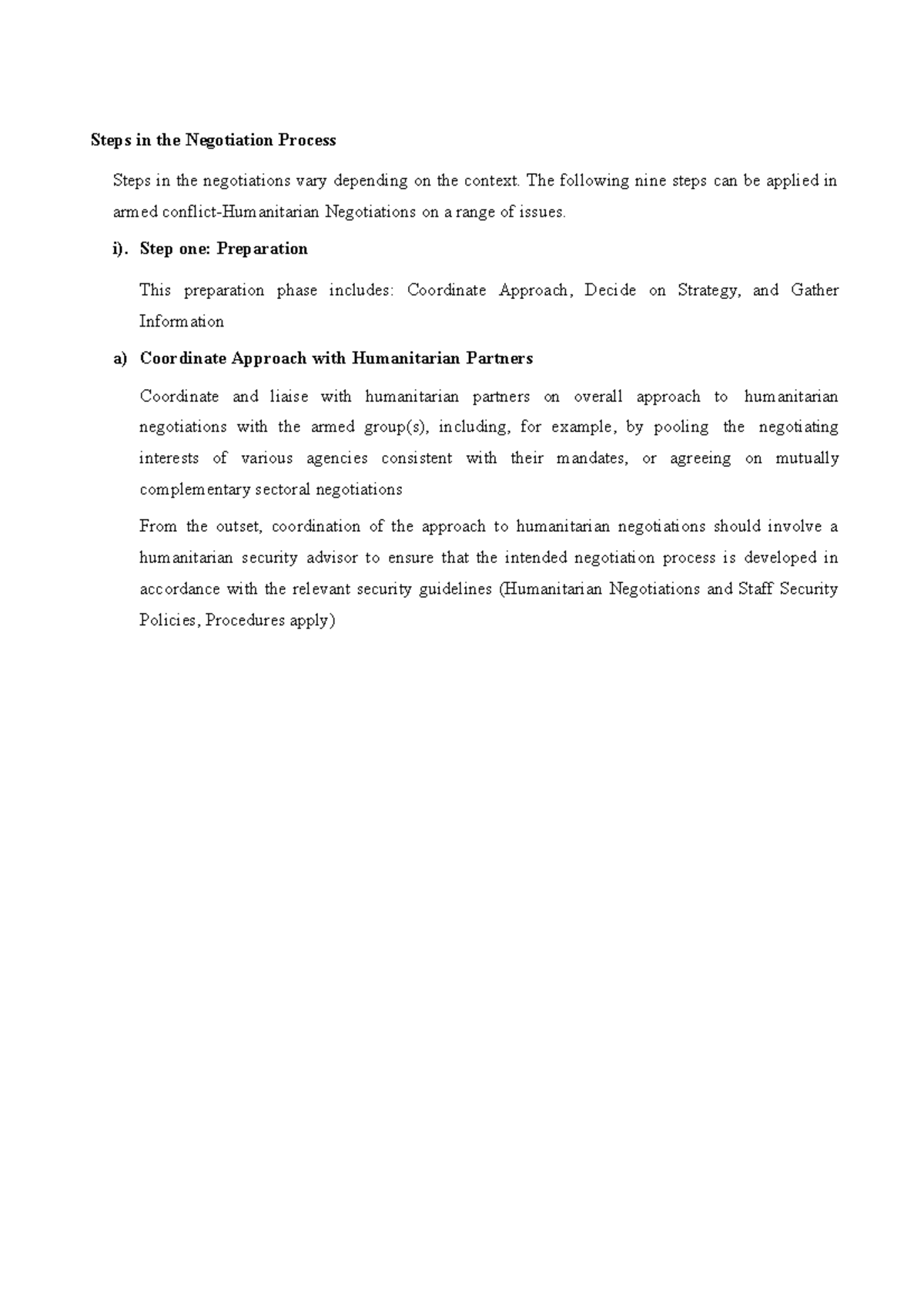 Steps in the Negotiation Process - The following nine steps can be ...