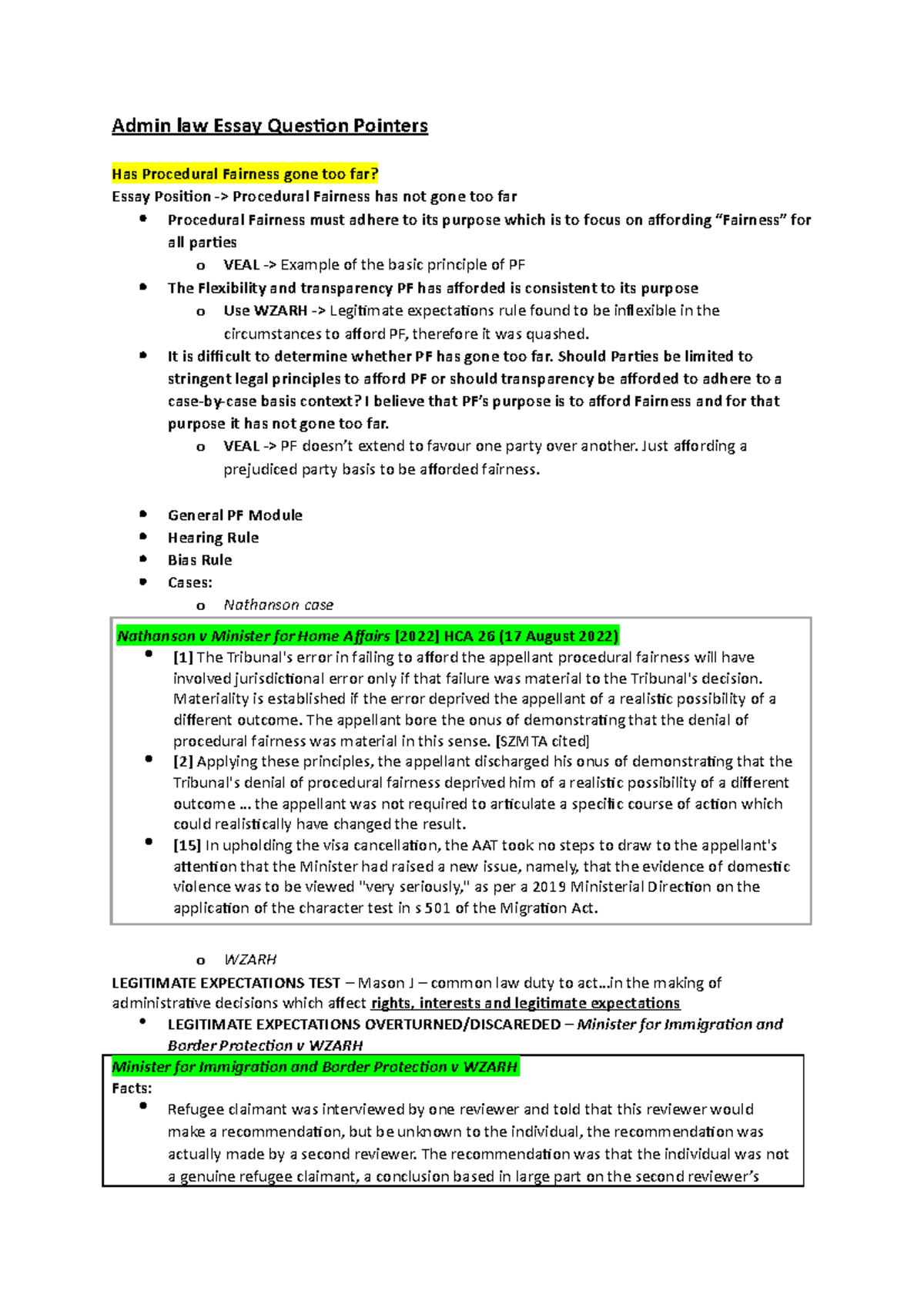 C. Admin law Exam Essay Points - Admin law Essay Question Pointers Has ...