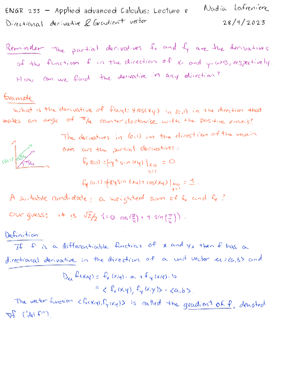 Lecture 8 - Directional derivatives and gradient - ENGR 233 - 02/28/ ENGR 233 - Applied advanced ...