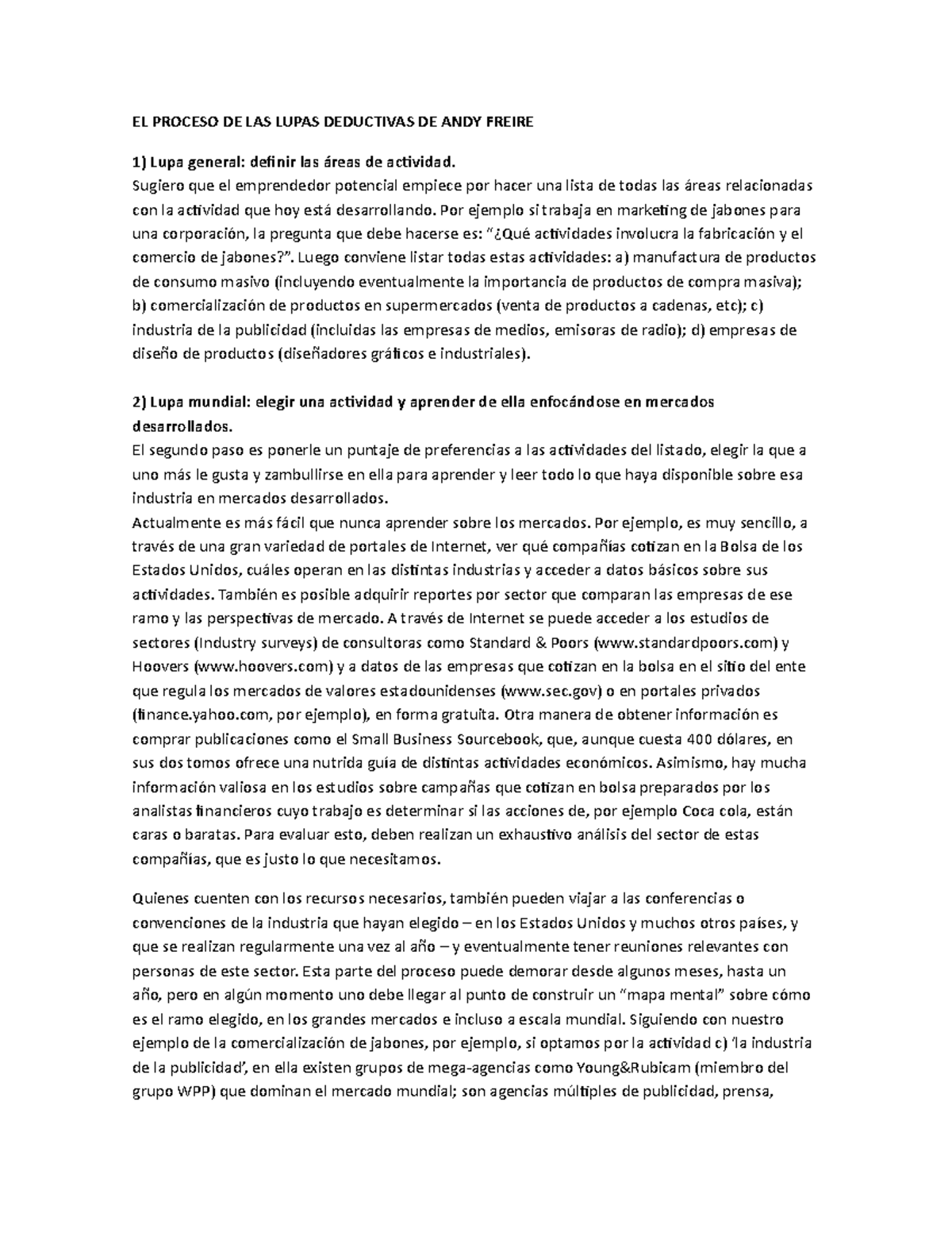 LAS Lupas Deductivas DE ANDY Freire - EL PROCESO DE LAS LUPAS ...