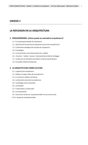3 Unidad 3 Arquitectura como Sistema 2023b - CRITICA ARQUITECTONICA – 3 ...