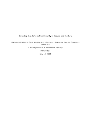 C841 Task 1 - A. 1. Explain how the Computer Fraud and Abuse Act and ...