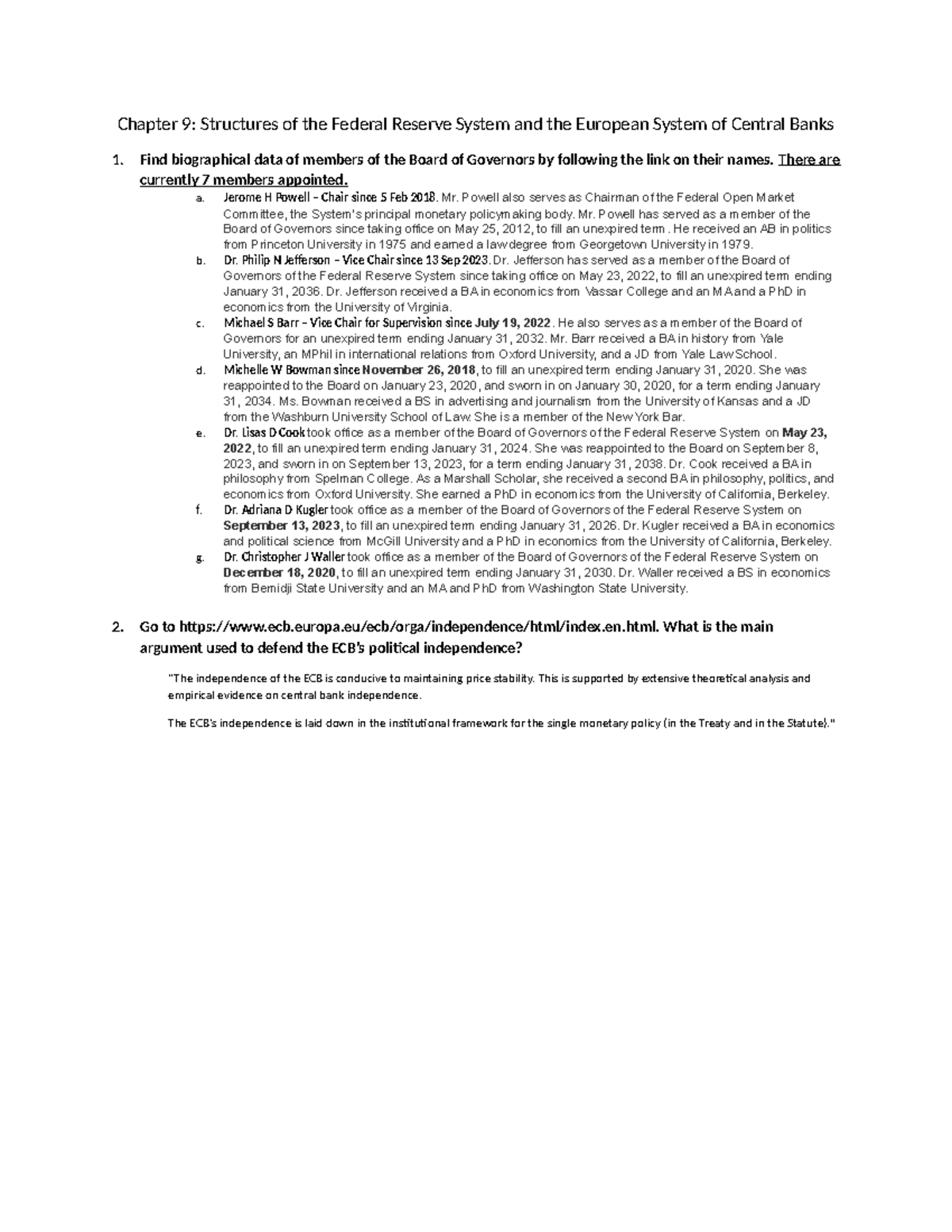 Module 4 web exercises - Structures of the Federal Reserve System and ...
