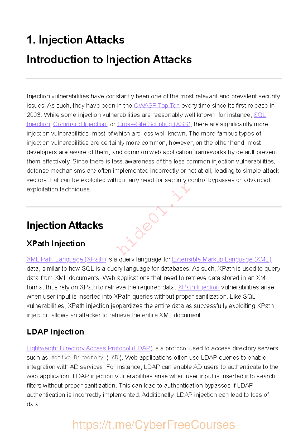 1. Injection Attacks - @Cyber Free Courses - 1. Injection Attacks ...