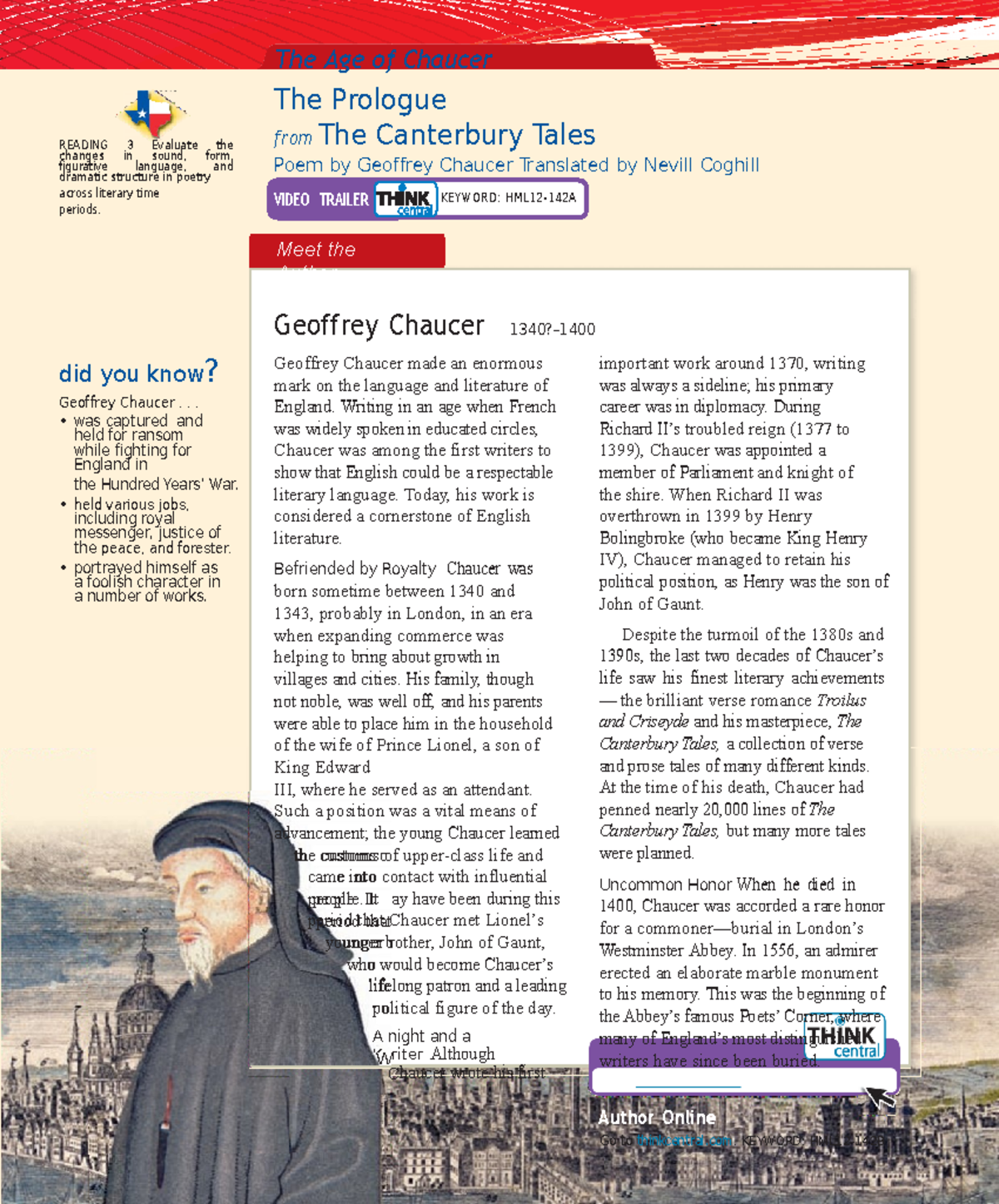 Canterbury Tales prologue - READING 3 Evaluate the changes in sound ...