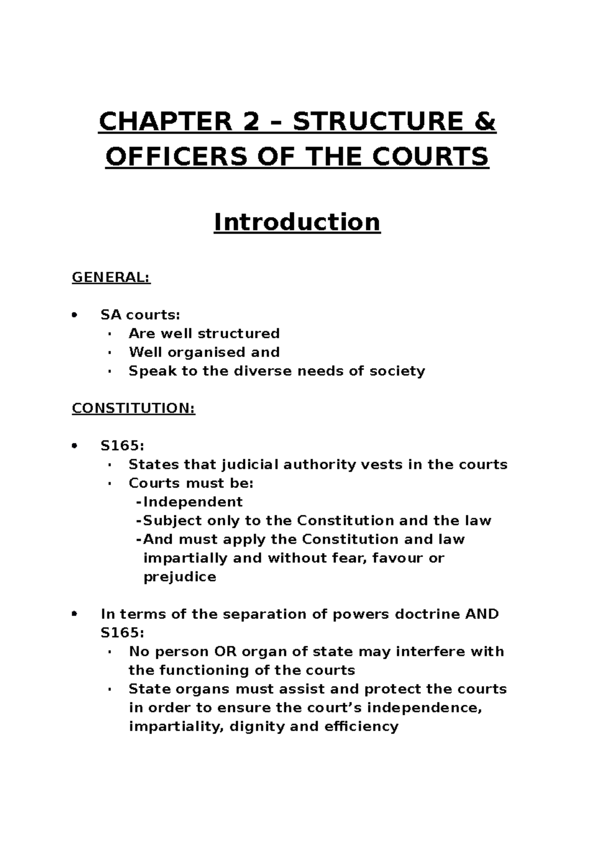 Chapter 2 - CHAPTER 2 – STRUCTURE & OFFICERS OF THE COURTS Introduction ...