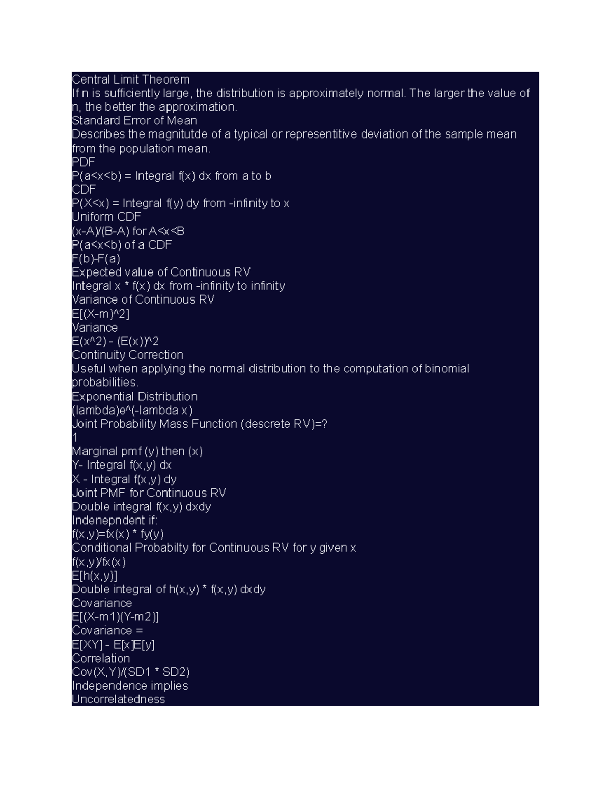 Stat 416 notes part 2 - Central Limit Theorem If n is sufficiently ...