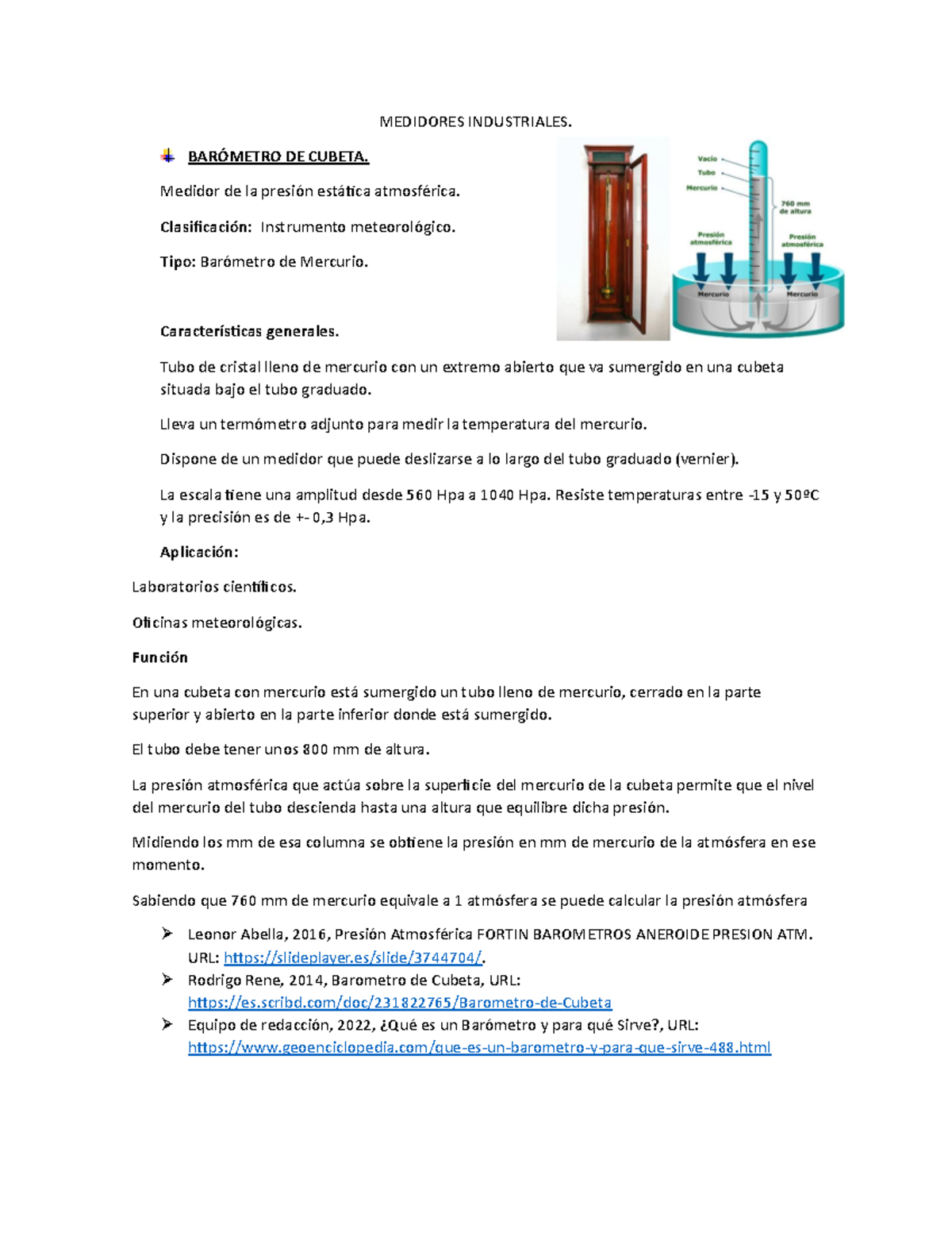 Medidores- Industriales - MEDIDORES INDUSTRIALES. BARÓMETRO DE CUBETA ...