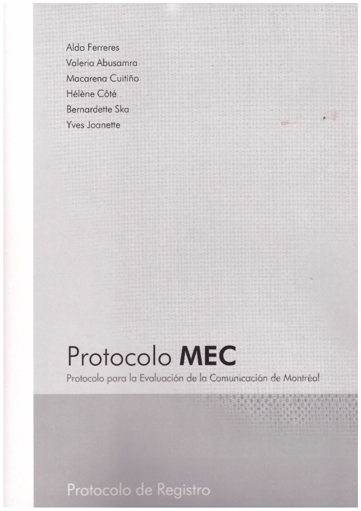 Protocolo de Registro MEC - Neurologia adulto - Studocu