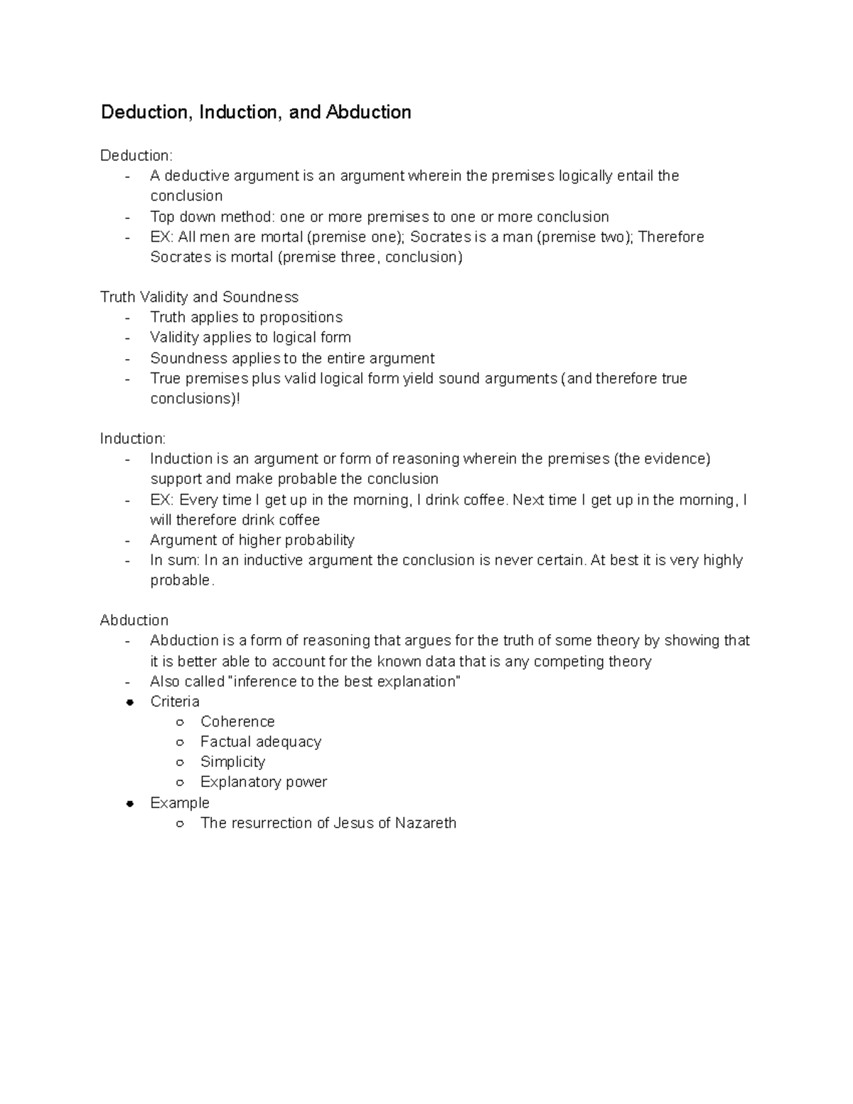 Deduction, Induction, and Abduction - Deduction, Induction, and ...