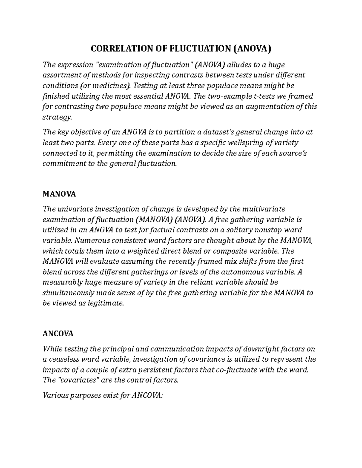 Correlation OF Fluctuation ( Anova) - CORRELATION OF FLUCTUATION (ANOVA ...