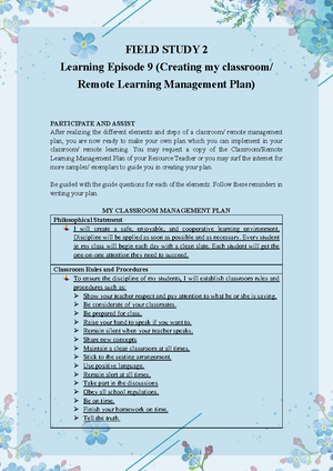 Field Study 2 Learning Episode 10 - FIELD STUDY 2 Learning Episode 10 (Writing My Learning ...