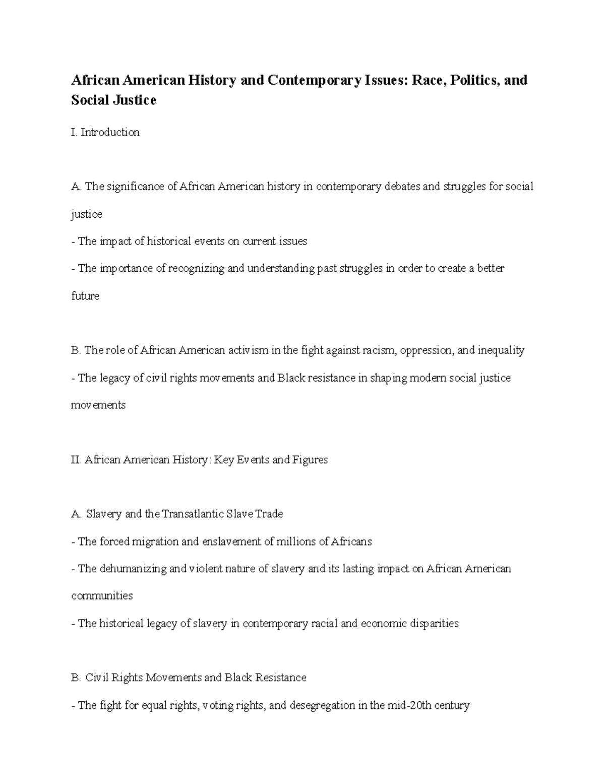 African American History and Contemporary Issues Race, Politics, and ...