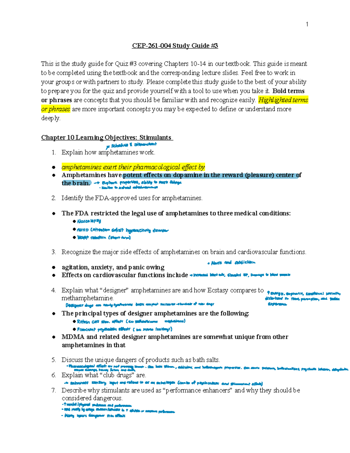 CEP 261 Quiz 3 Study Guide - CEP-261-004 Study Guide This is the study guide for Quiz #3 ...