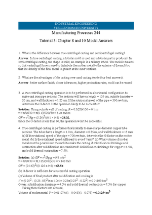 Tut 6 Model Answers - MP244 Tut 6 memo - INDUSTRIAL ENGINEERING ...