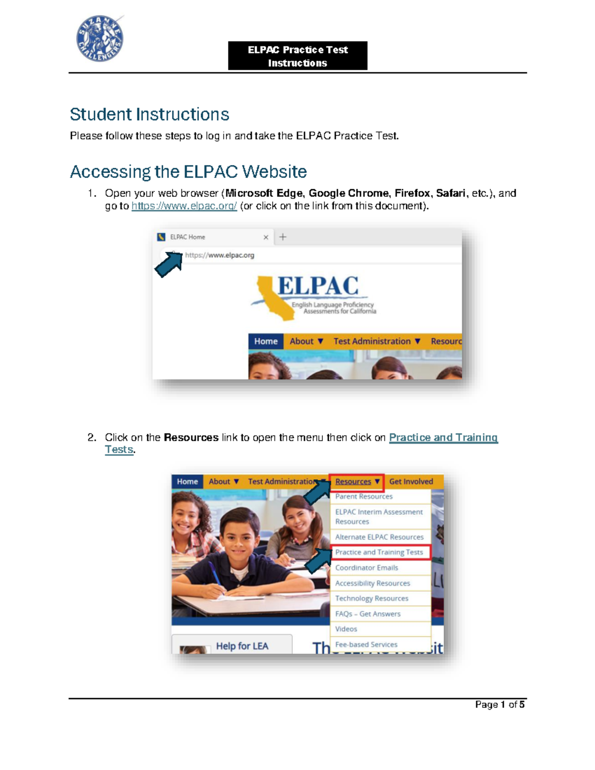 Elpac Practice Test Instructions - Instructions Student Instructions ...
