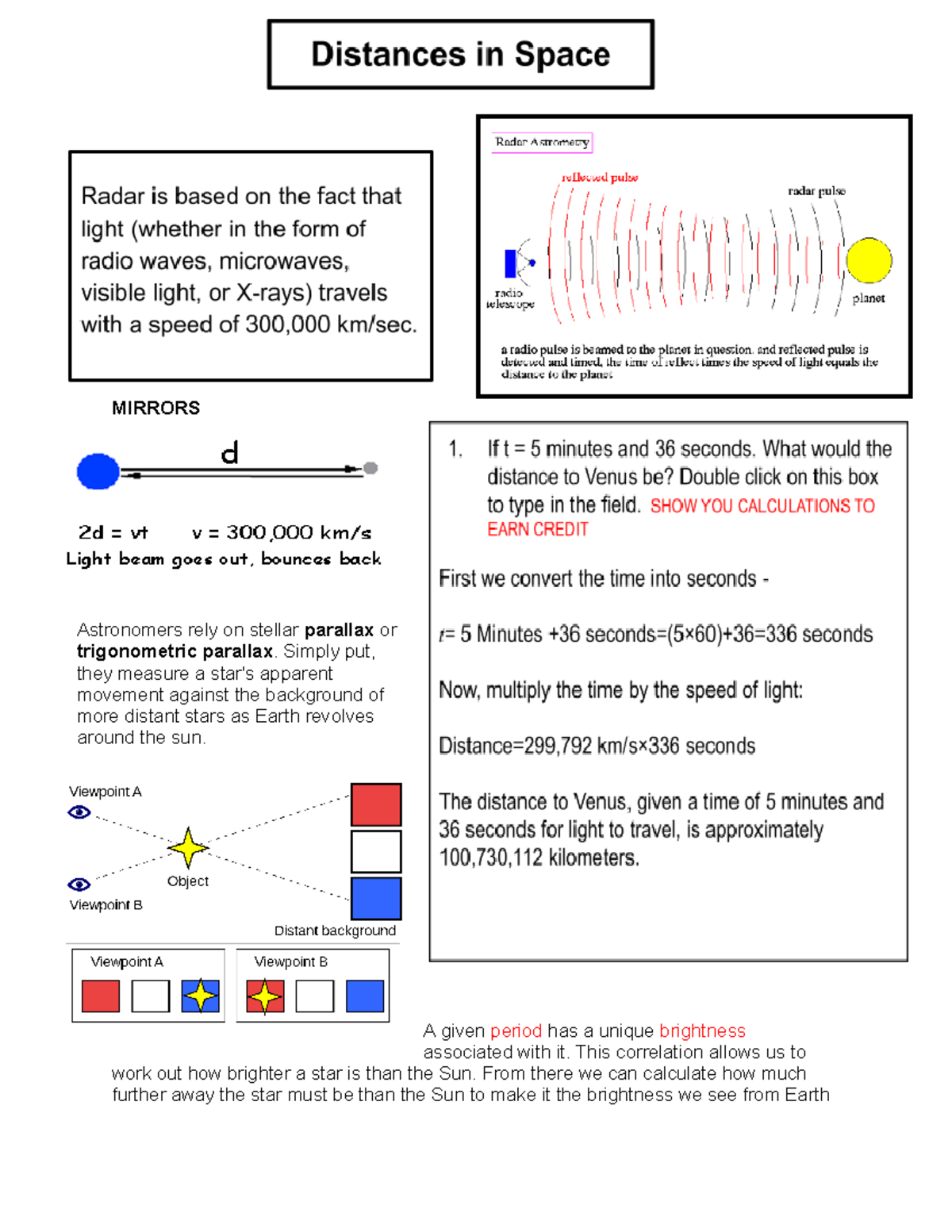 Copy of Distances in Space Practice Problems V 1 - MIRRORS Astronomers ...