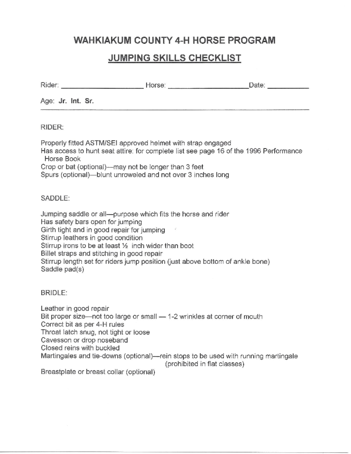 Jumping Wahkiakum-Skills-Checklist - WAHKIAKUM COUNTY HORSE PROGRAM ...