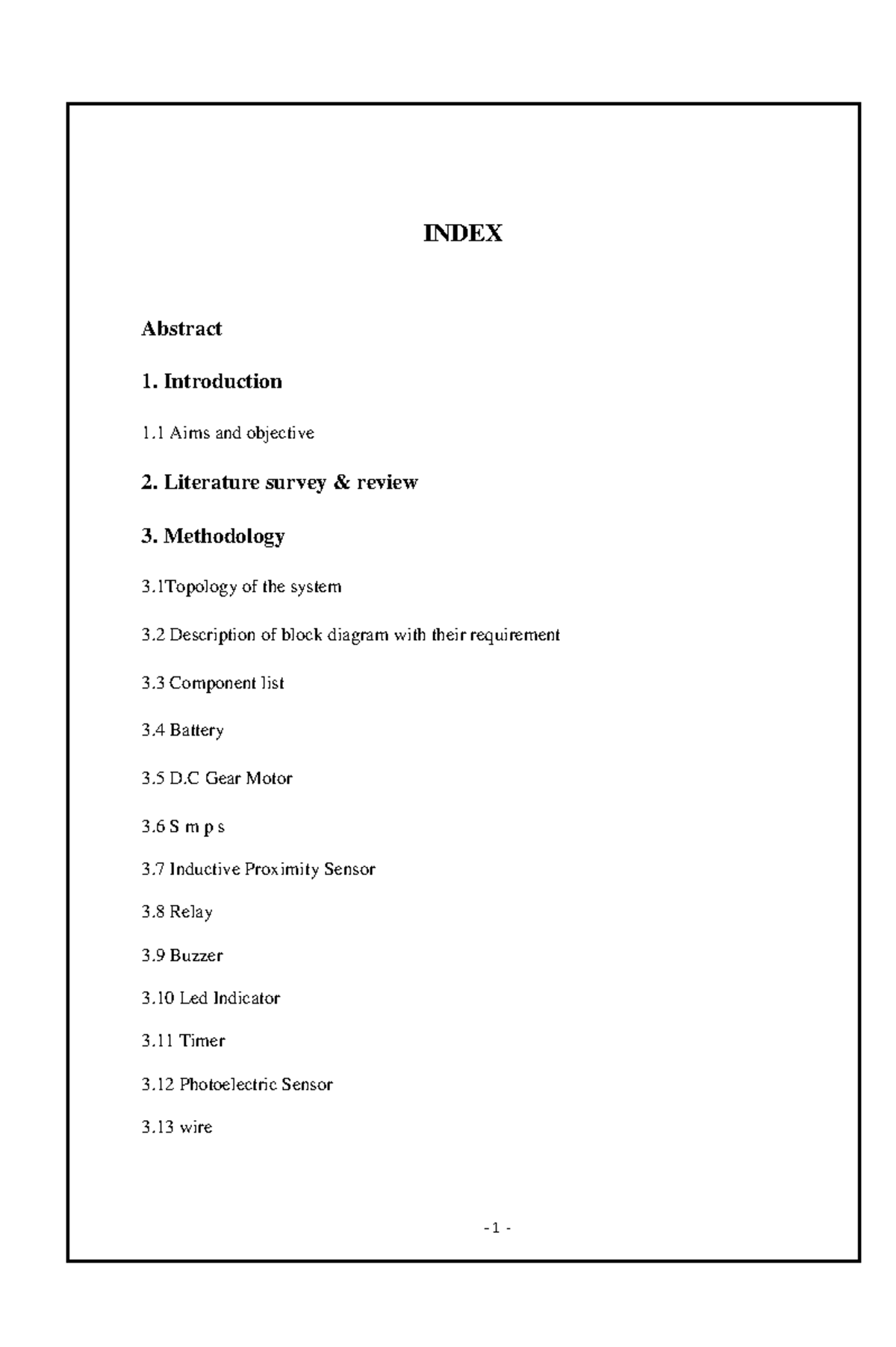 MAIN Report - INDEX Abstract 1. Introduction 1 Aims and objective 2 ...