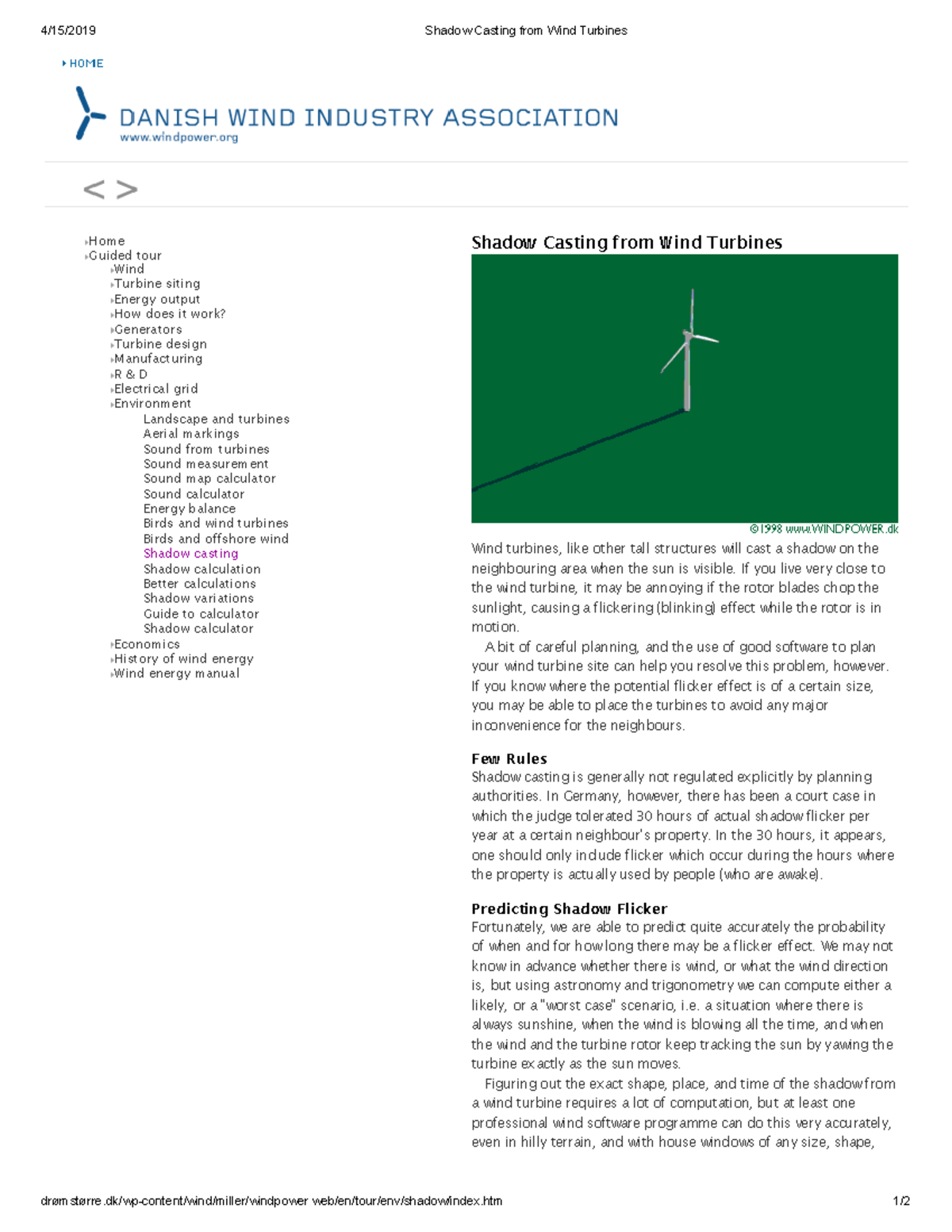 Shadow Casting from Wind Turbines - 4/15/2019 Shadow Casting from Wind ...
