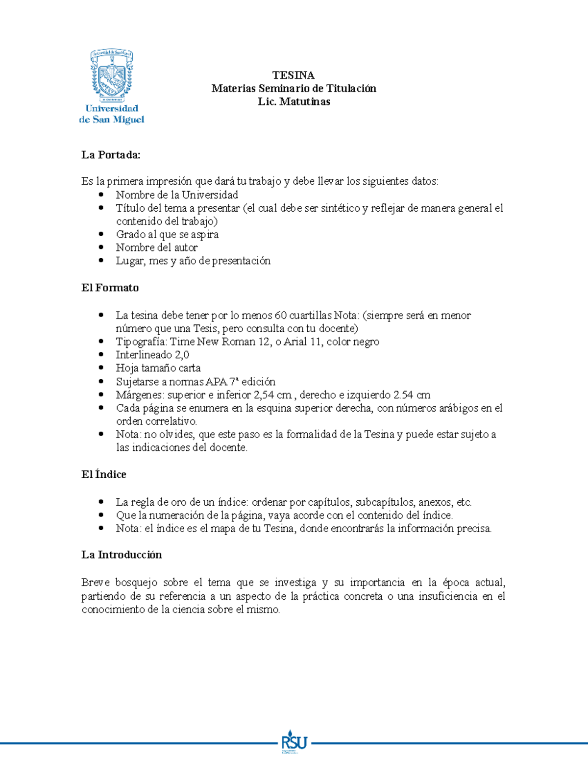 Formato Tesina USM (Jun22) - TESINA Materias Seminario de Titulación ...