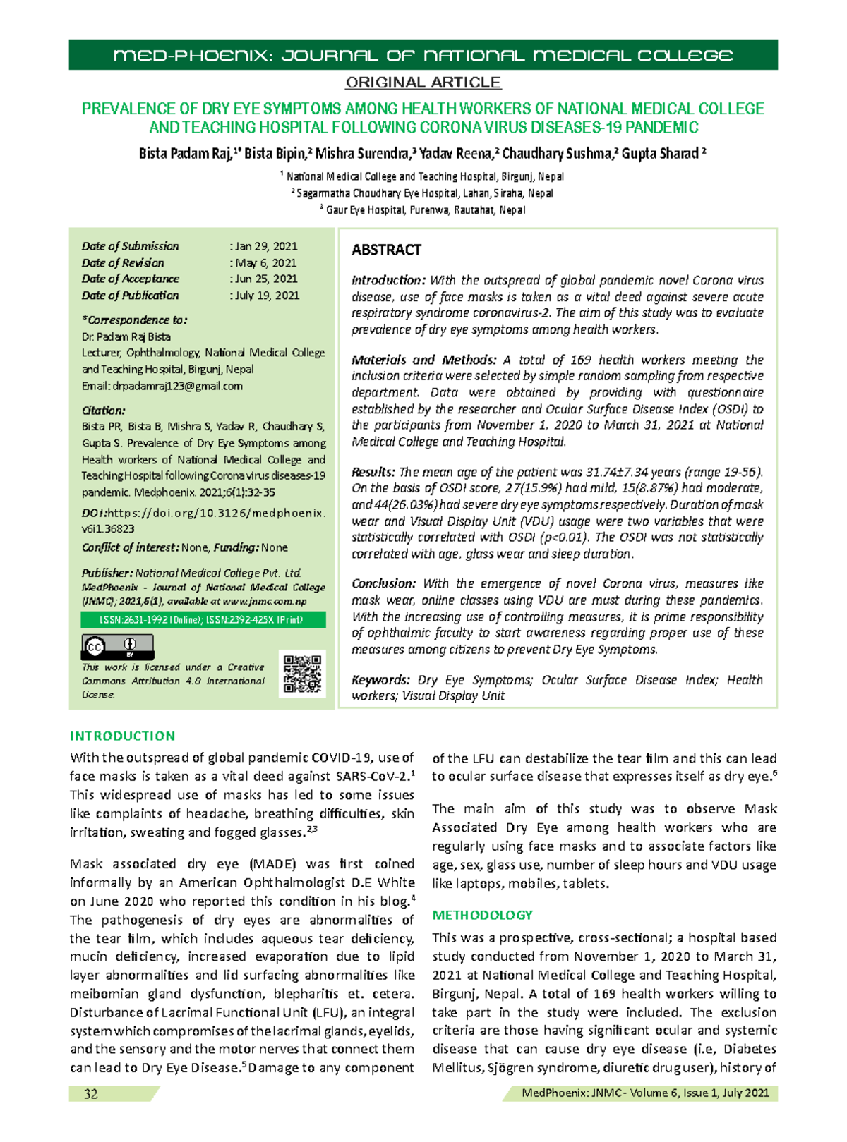 29567 - notes - ABSTRACT Introduction: With the outspread of global ...