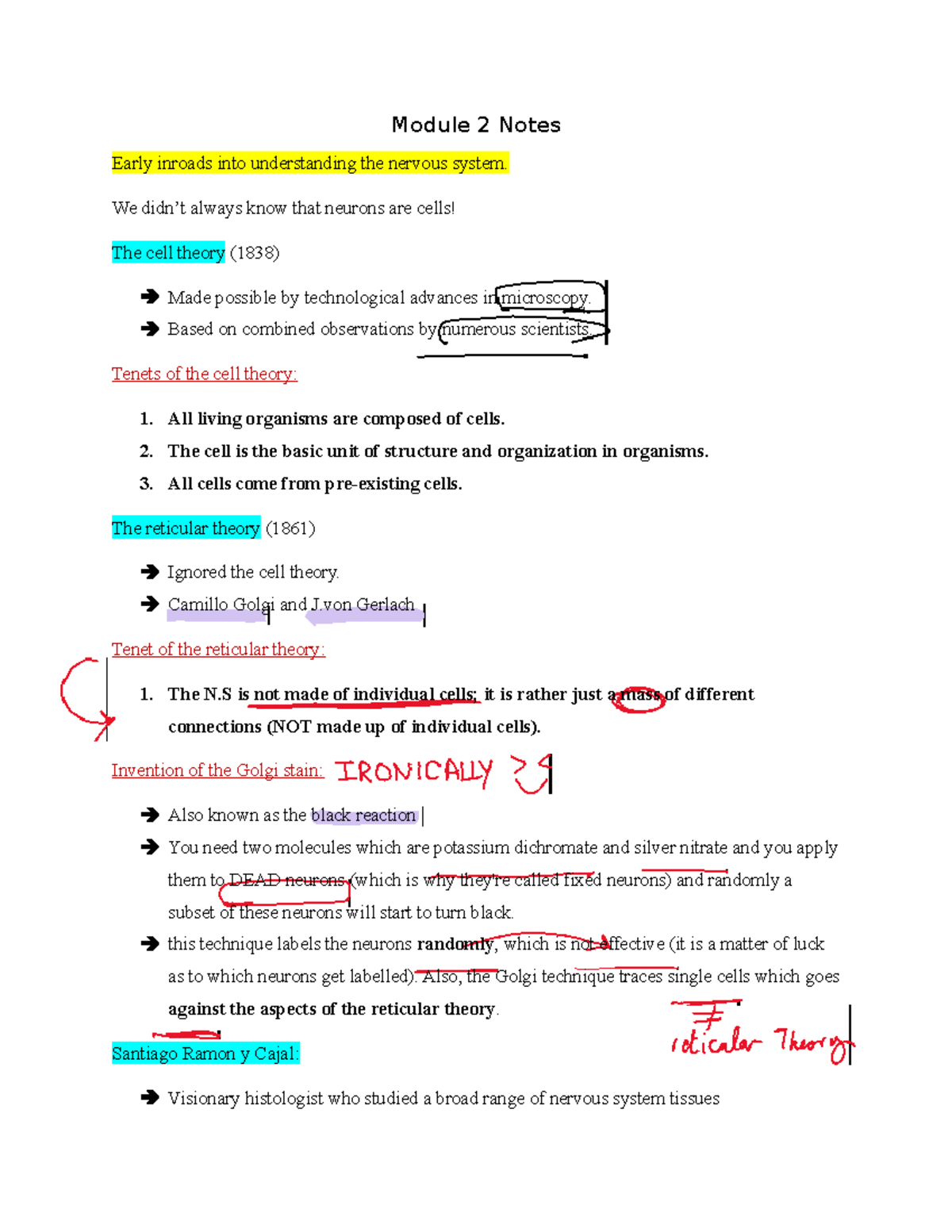 BIO304 Module 2 Notes - Module 2 Notes Early inroads into understanding ...