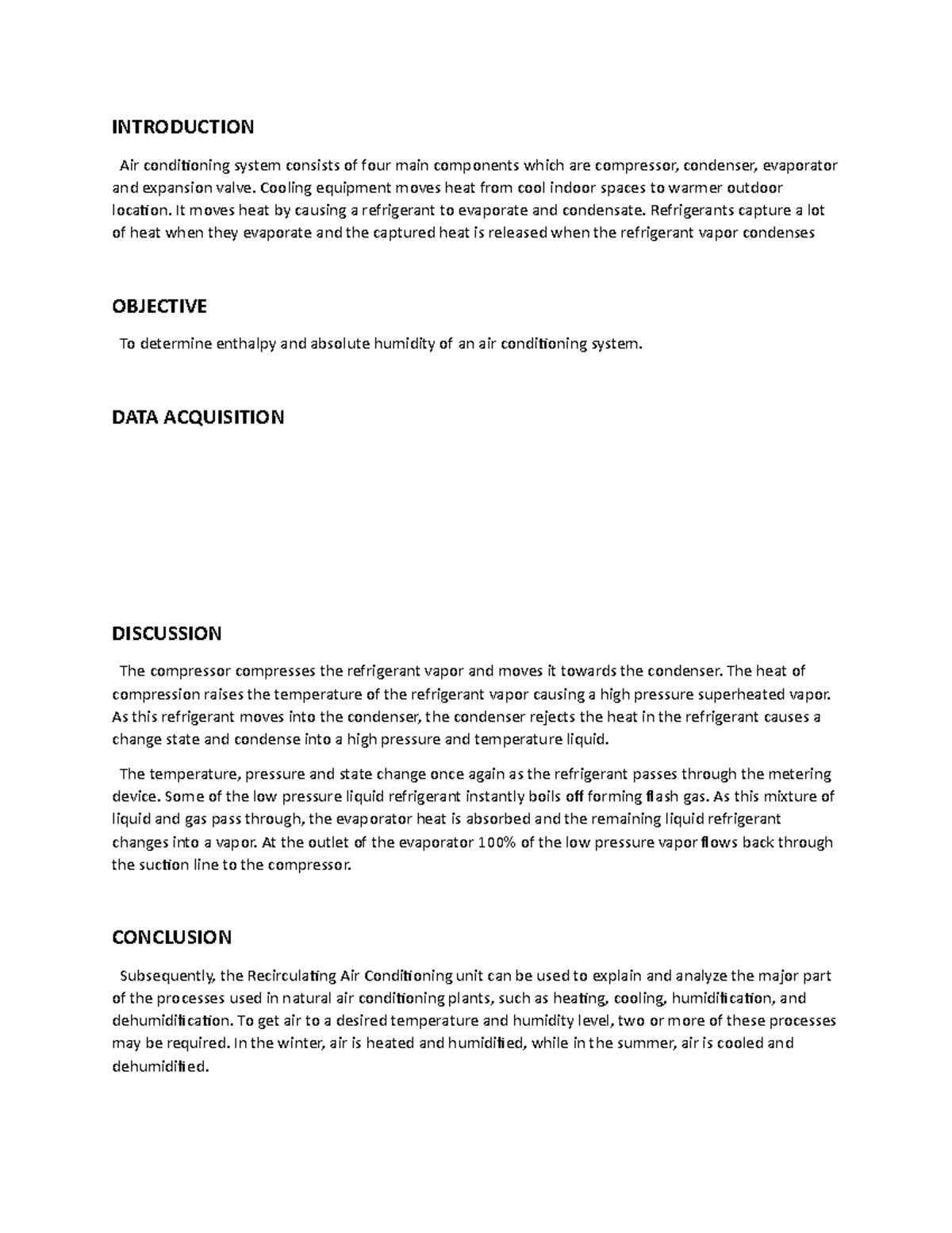 AIR Conditioning System (AIR Cooled System) - INTRODUCTION Air ...