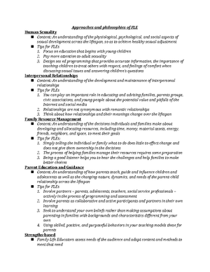Content Areas Notes - NCFR FLE Cont entAr eas FLE i spr event i onf ...