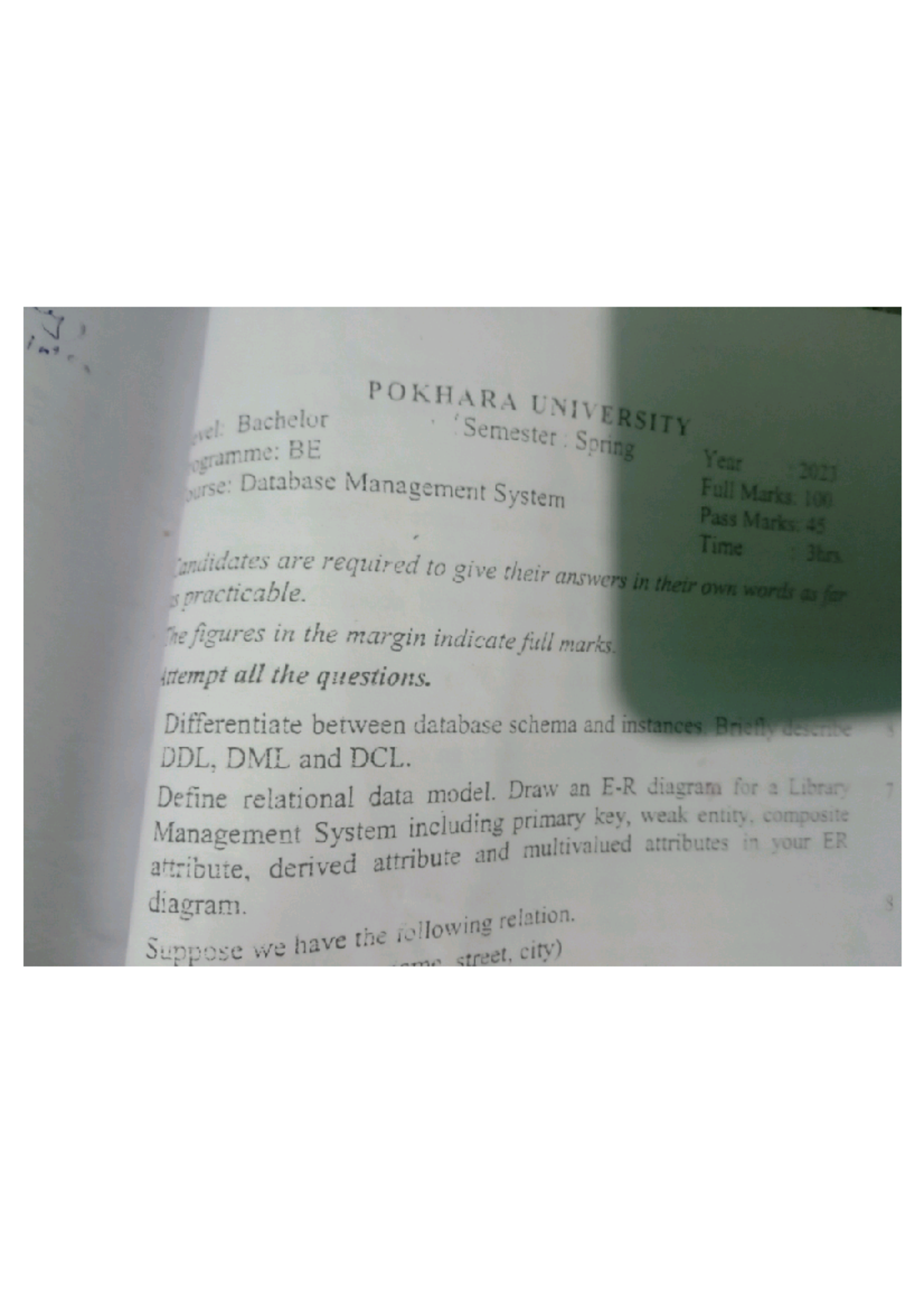 DBMS 1 a - nvycxdzfxgc - database management system - Studocu