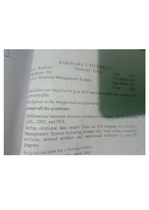 DBMS Chapter-4 - DBMS chapter 4 - CHAPTER - 4 Relational Database Query Language 4 Introduction ...